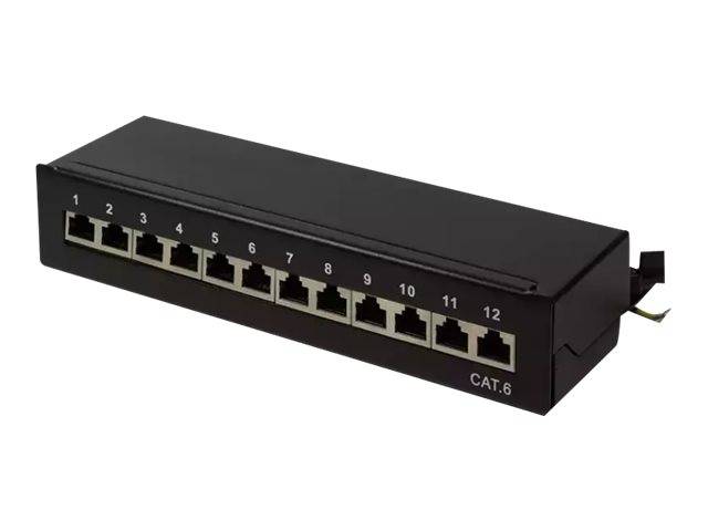 LogiLink Patch panel wall mountable RJ-45 X 12 black | NP0017