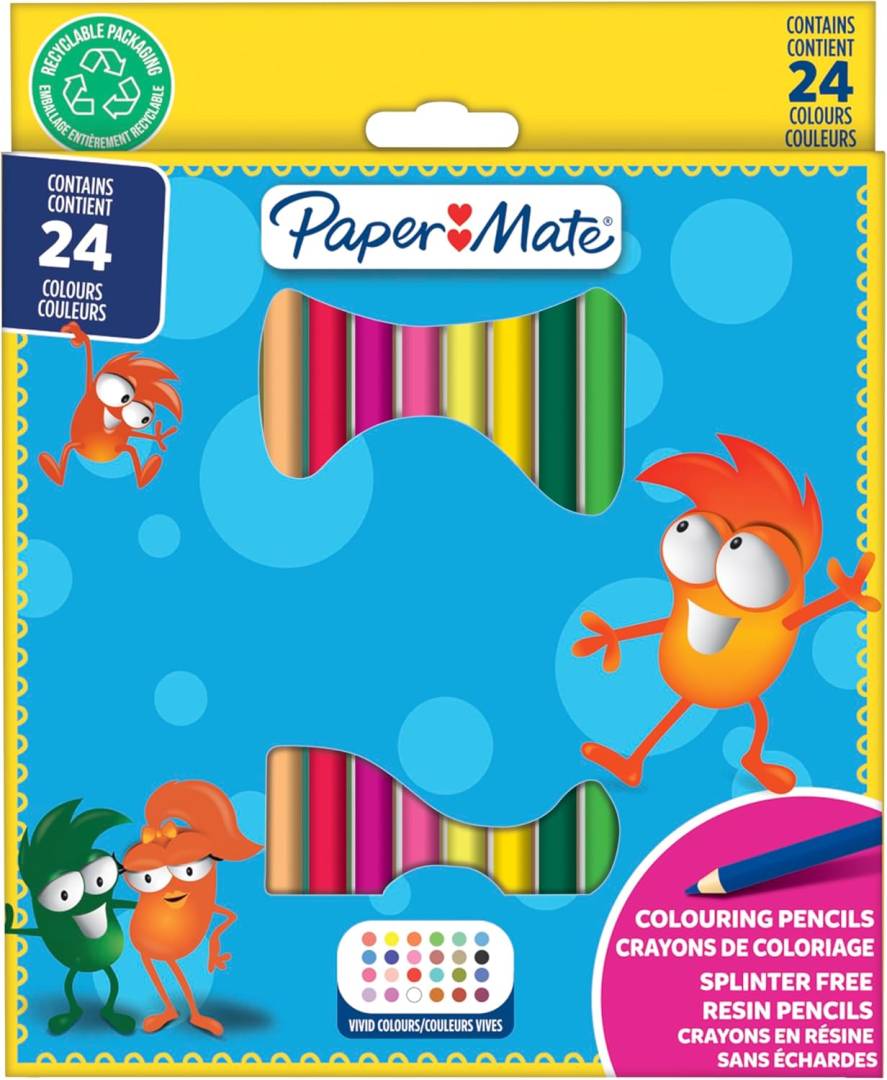 Paper Mate Coloured Pencils for Kids, 24 Pencils | 2166489