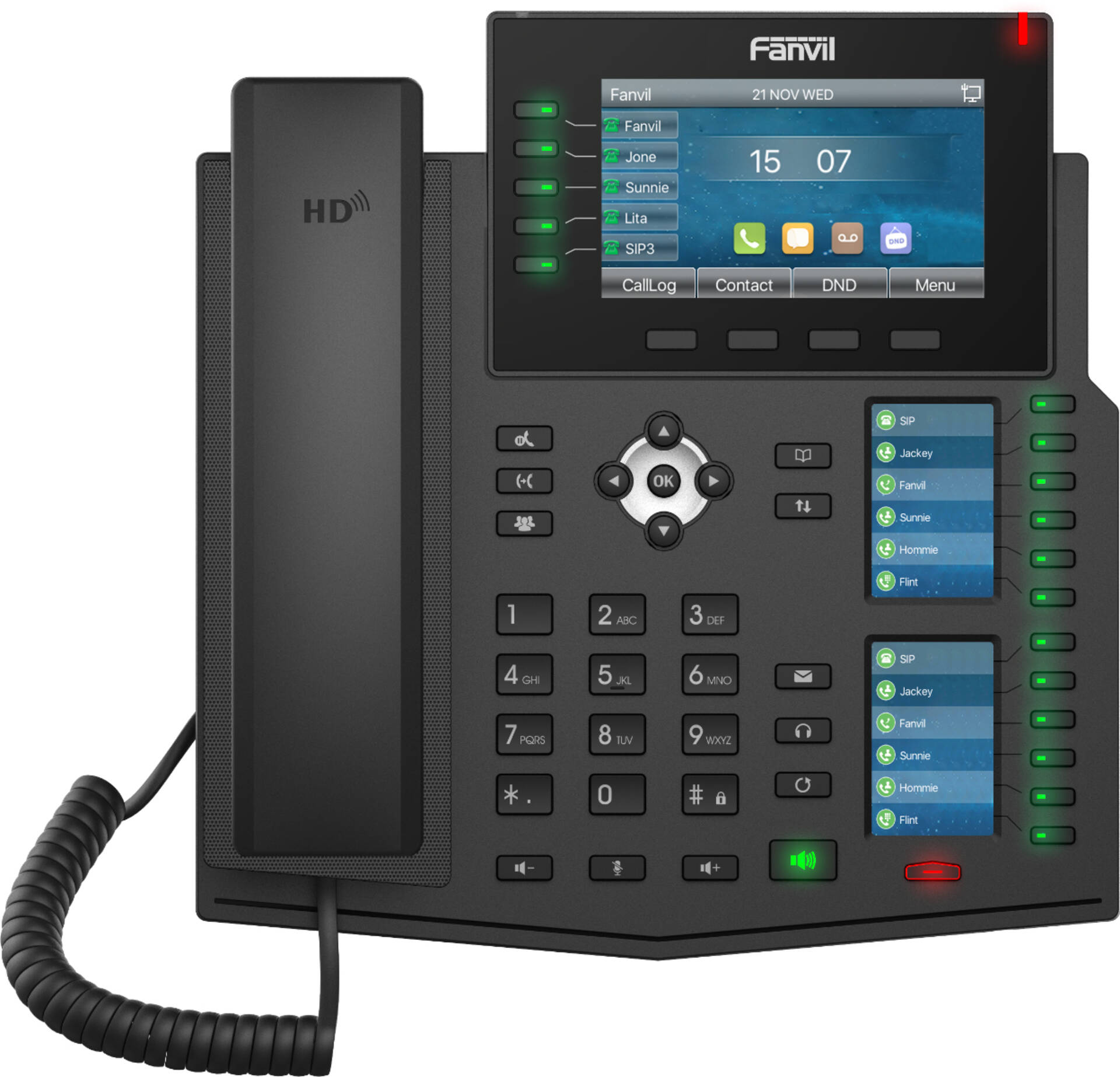 Fanvil X6U V2 / IP Phone / Black / Wired handset / 20 lines / LCD