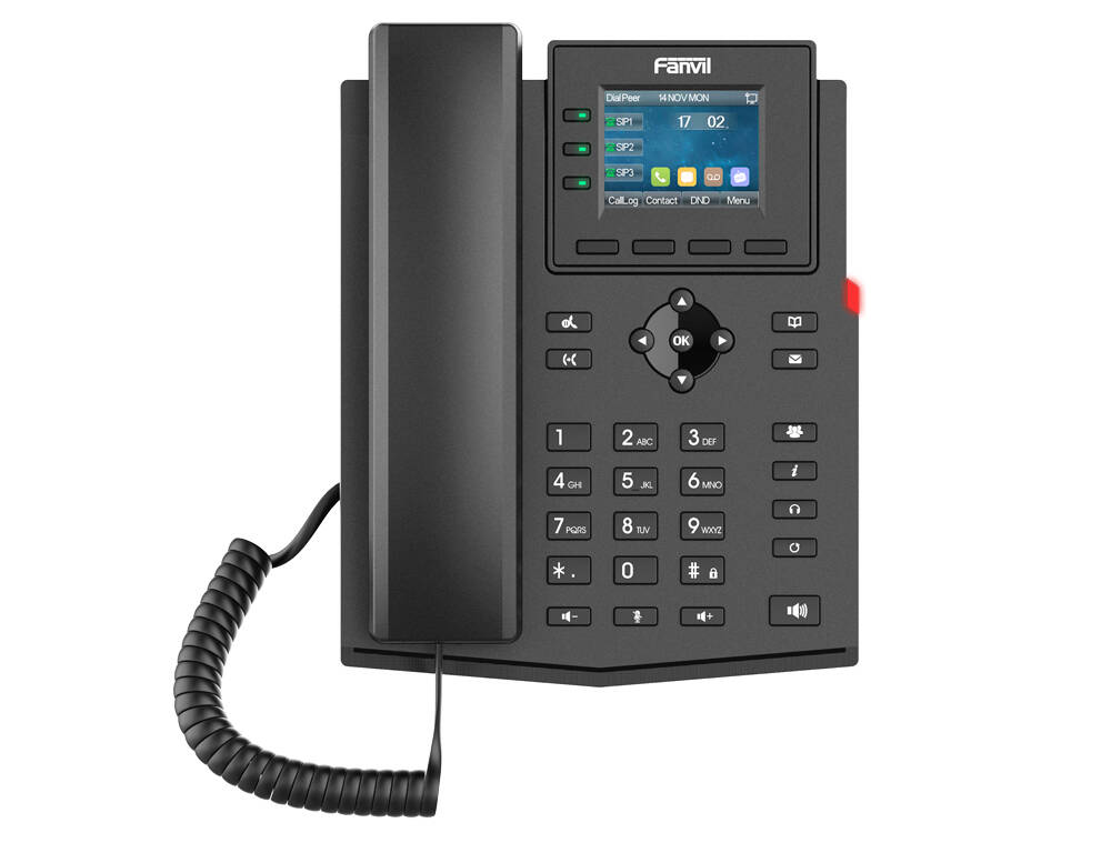Fanvil X303-2 / IP Phone / Black / Wired handset / Linux / 4 line